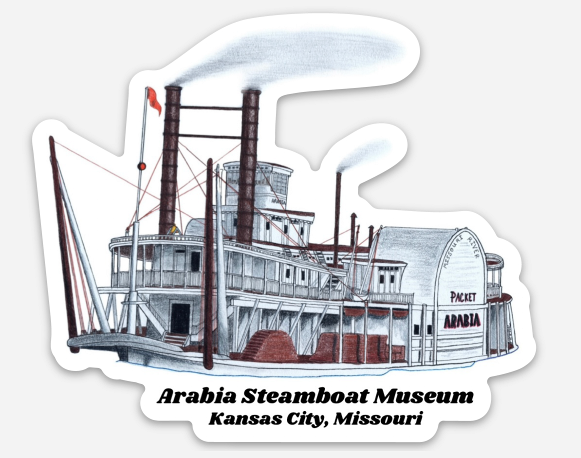 Steamboat Arabia Sticker | Connor Boisen Art -est.2023