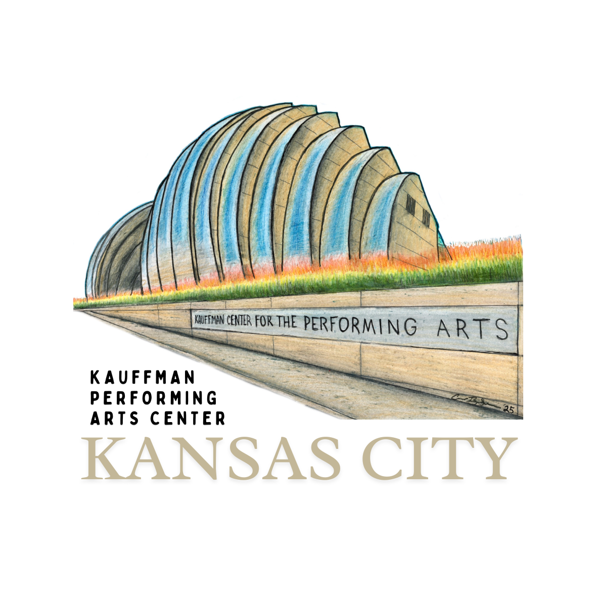 Kauffman PAC 2025 Die Cut Sticker | Connor Boisen Art -est.2023